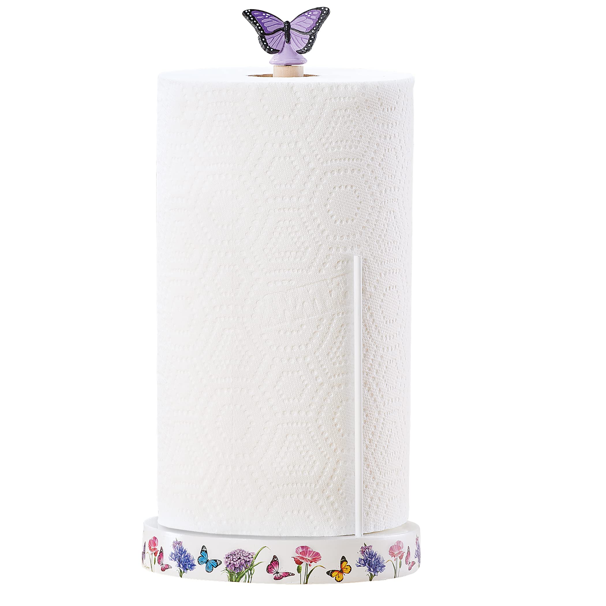 Collections Etc Hand-Painted Butterfly Paper Towel Holder