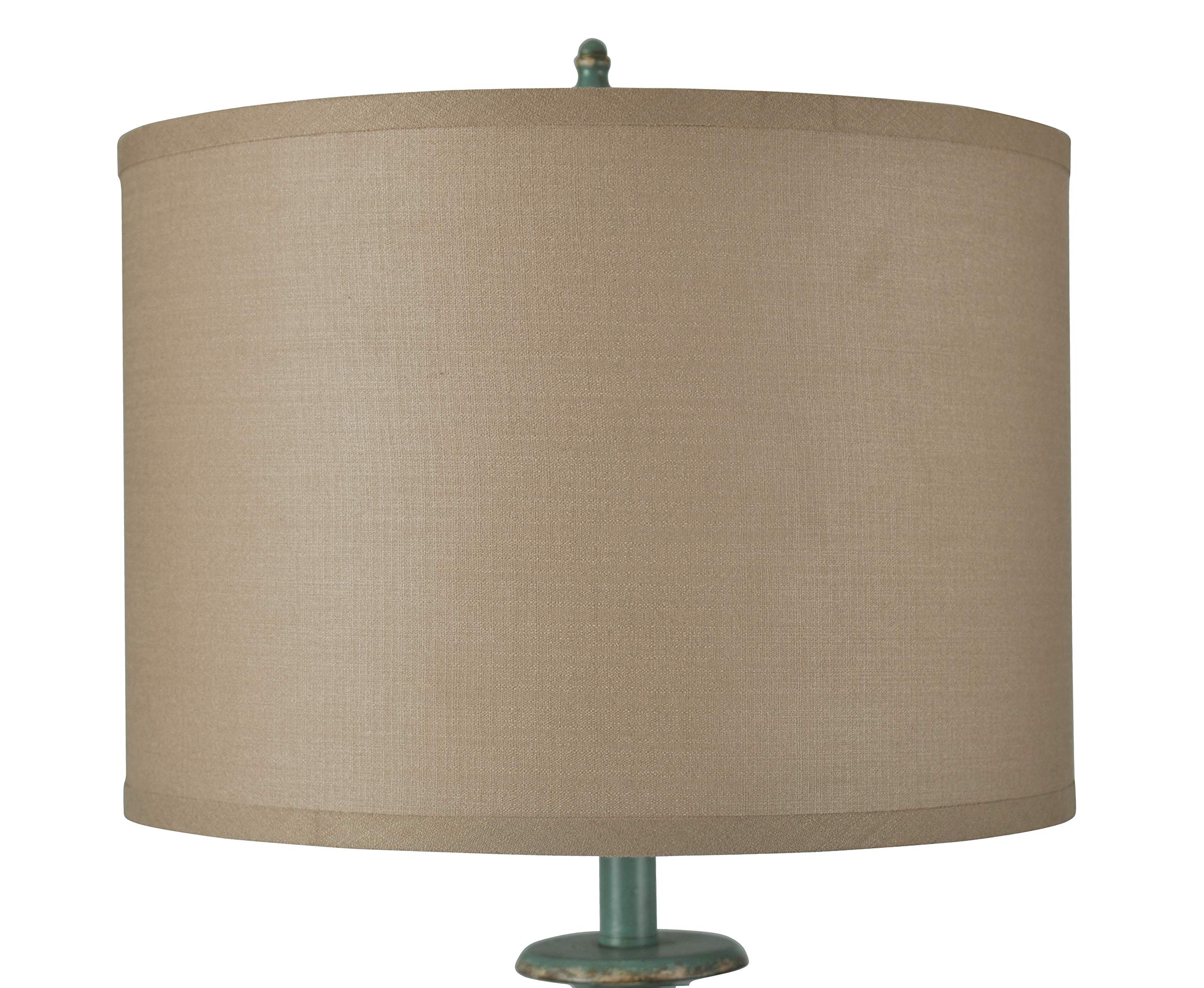 Collective Design L71520CDSAM Charlton, Distressed Blue Finish, Taupe Hardback Silk Shade Floor Lamp