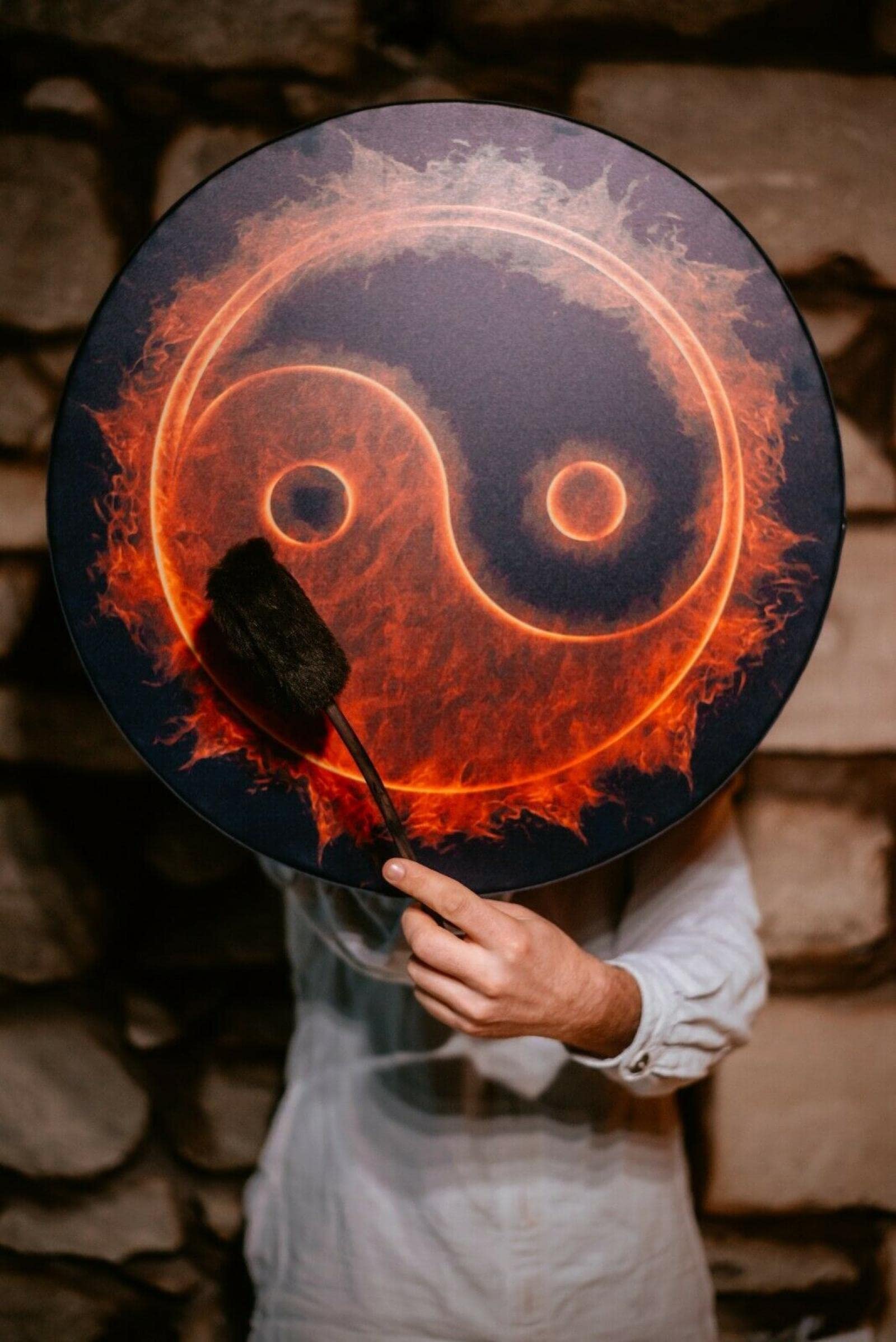Crab shopkeeper Shaman drum percussion frame drum handmade deep bass therapy tool sound therapy instrument 9.9x9.9 inches shaman drum red