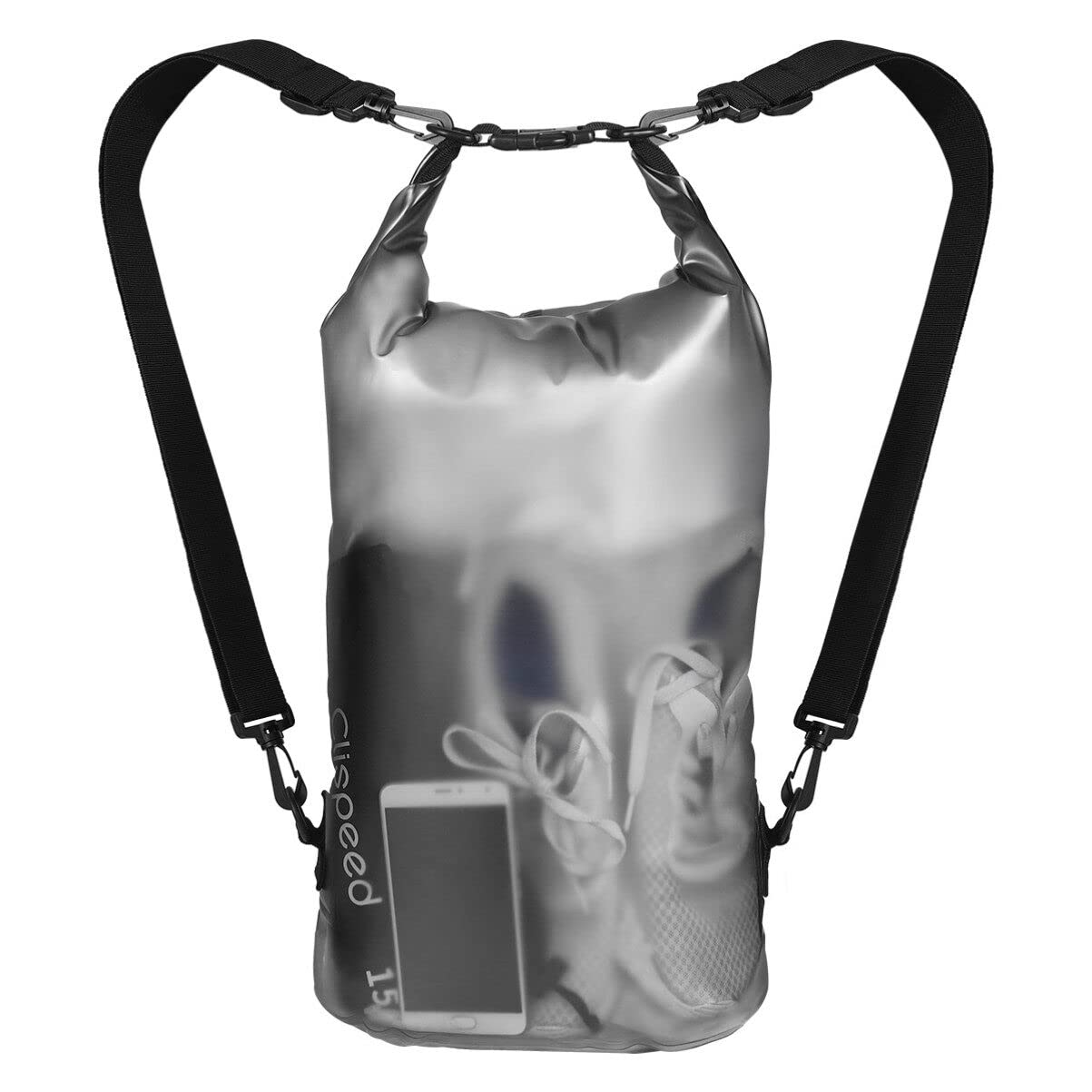 CLISPEED Waterproof Dry Bag Matte Backpack for Boating Kayaking Fishing Rafting Swimming Floatingmming Floating (15L)