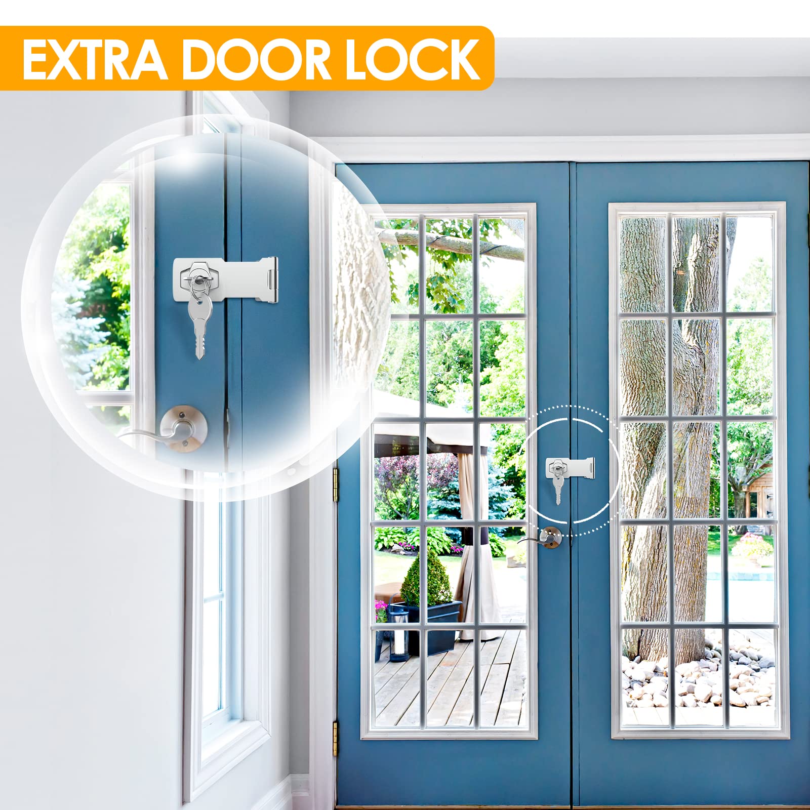 CRANACH 3 Inch Zinc Alloy Chrome Finish Cabinet Lock with Key