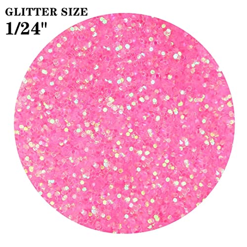 TORC Iridescent Hot Pink Chunky Glitter 4 OZ Glitter for Resin Crafts Tumblers Cosmetic Makeup Nail Art Festival Decoration