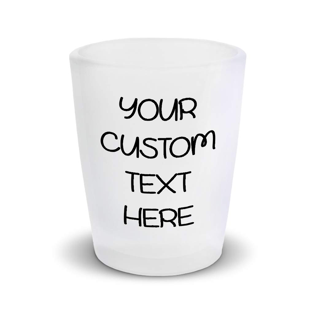 Custom Your Text Here Personalized Lettering Ceramic Shot Glass Cup Customizable