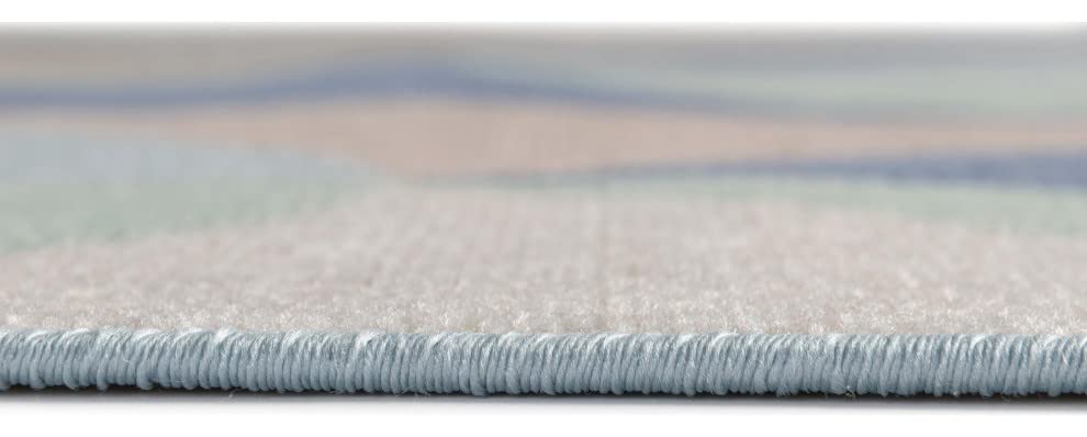 Unique Loom Lotus Collection Area Rug - King (8' x 10', Blue/ Light Blue)