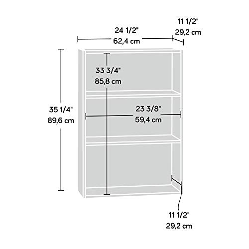 Sauder 419496 Miscellaneous Storage Storage Cabinet, L: 29.375" x W: 16.125" x H: 71.125", Cinnamon Cherry finish & Beginnings 3-Shelf Bookcase, Cinnamon Cherry finish