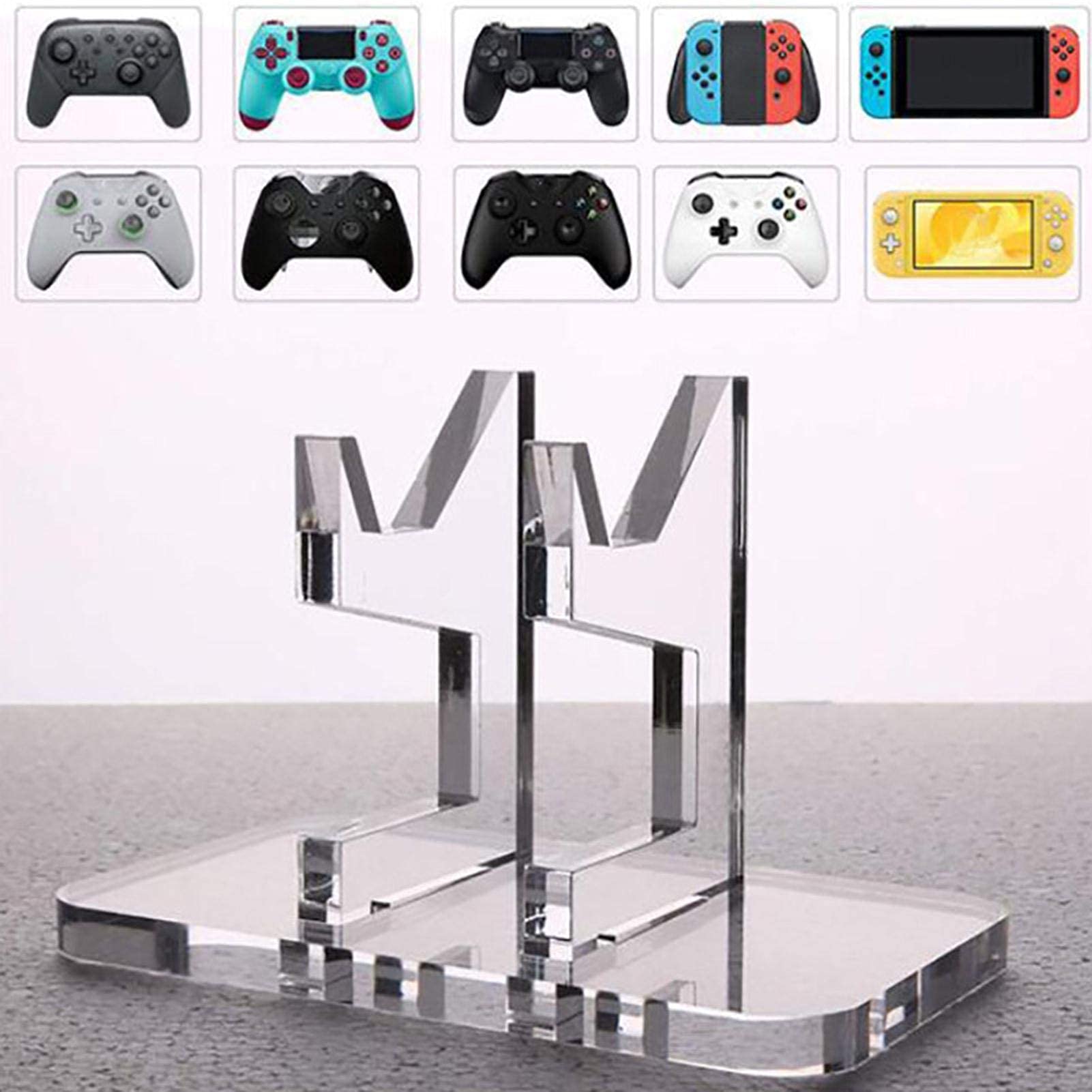 WKshuFT Game console handle bracket, environmentally friendly acrylic wall-mounted desktop bracket. Used to store game console handles in the living room (black)