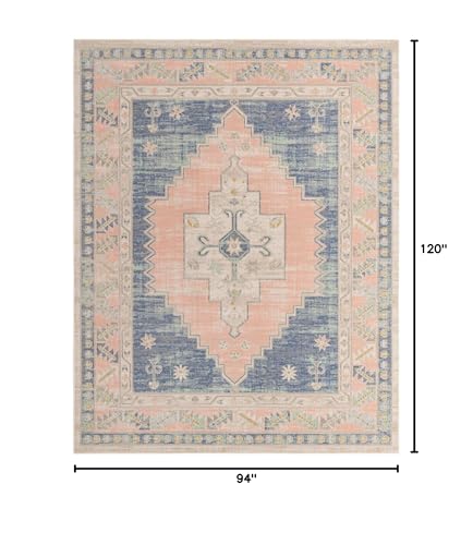 Unique Loom Whitney Collection Area Rug - Geneva (7' 10" x 10' Rectangle, French Blue/ Beige)