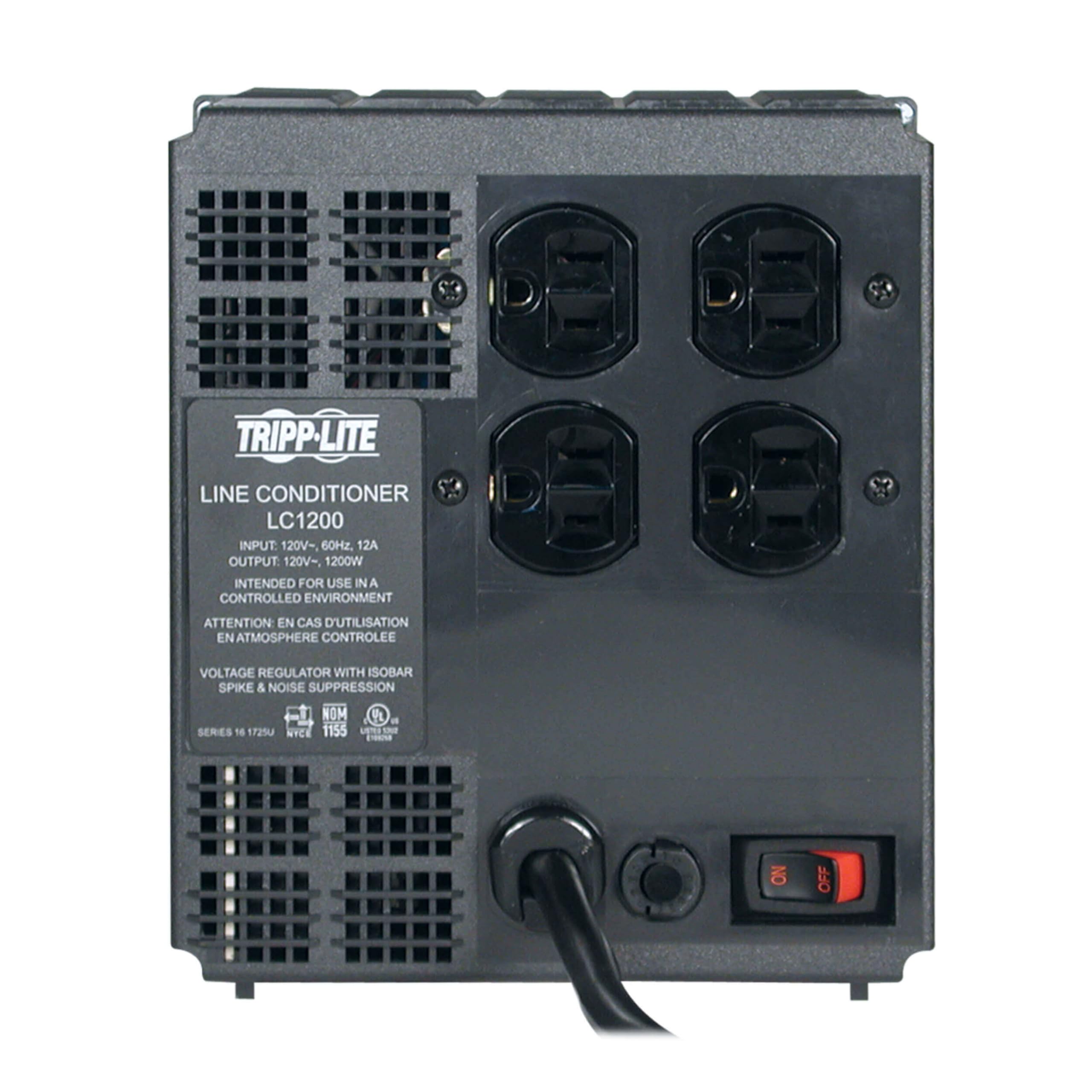 Tripp Lite LC1200 Line Conditioner 1200W AVR Surge 120V 10A 60Hz 4 Outlet 7-Feet Cord White