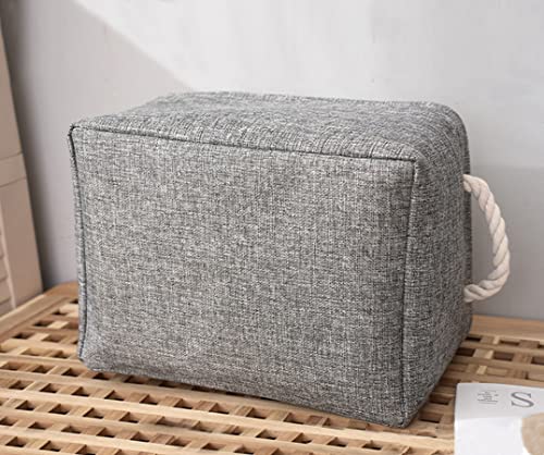 Large Storage Baskets Organizer, Fabric Collapsible Storage Bins, Closet Organizers and Storage Baskets for Organizing Gifts Empty Shelves Home Towel (Grey, 3 Pack)