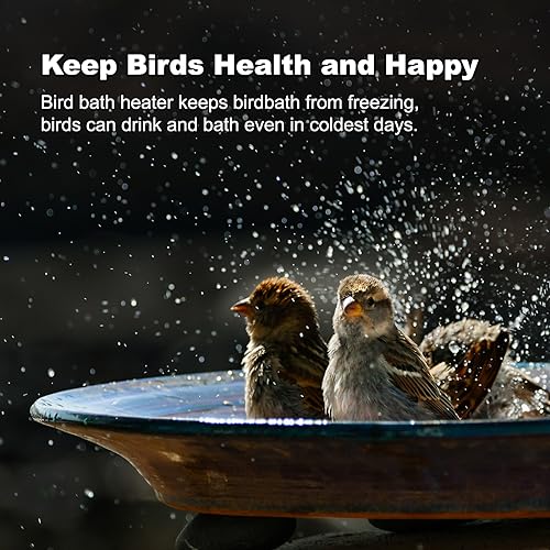 GESAIL Bird Bath Heater, Built in Thermostat Safety Durable 50W Bird Bath Heaters for Outdoors in Winter with Auto Shut Off Function for Garden Outdoor Yard Patio Birdbath