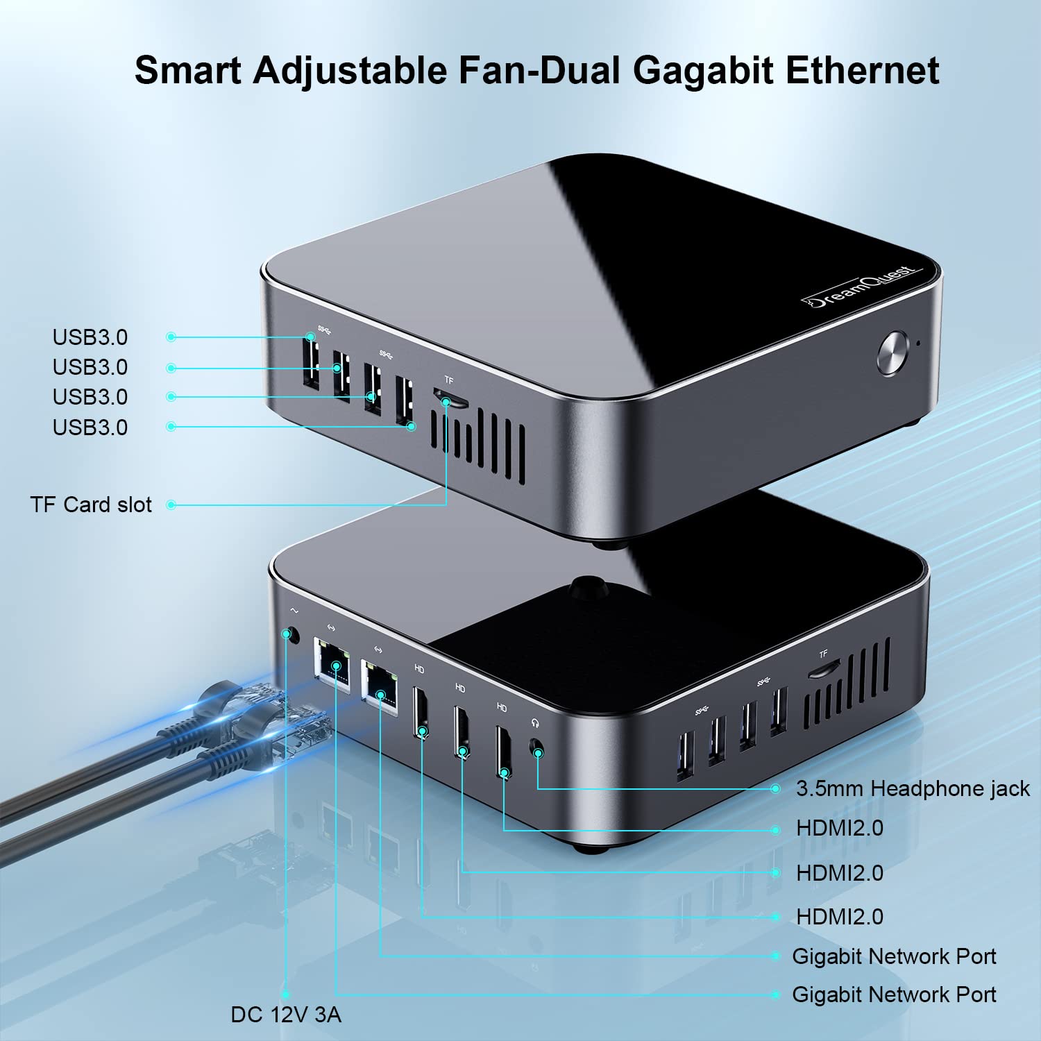 DreamQuest Mini PC Windows 11 Pro, Intel 11th Gen N5105(up to 2.9GHz) 4-Core Mini Desktop Computers, 8GB RAM 256GB M.2 SSD Mini PC Support 4K UHD, 2.4G/ 5.0G WiFi, BT 4.2, Dual Gigabit Ethernet