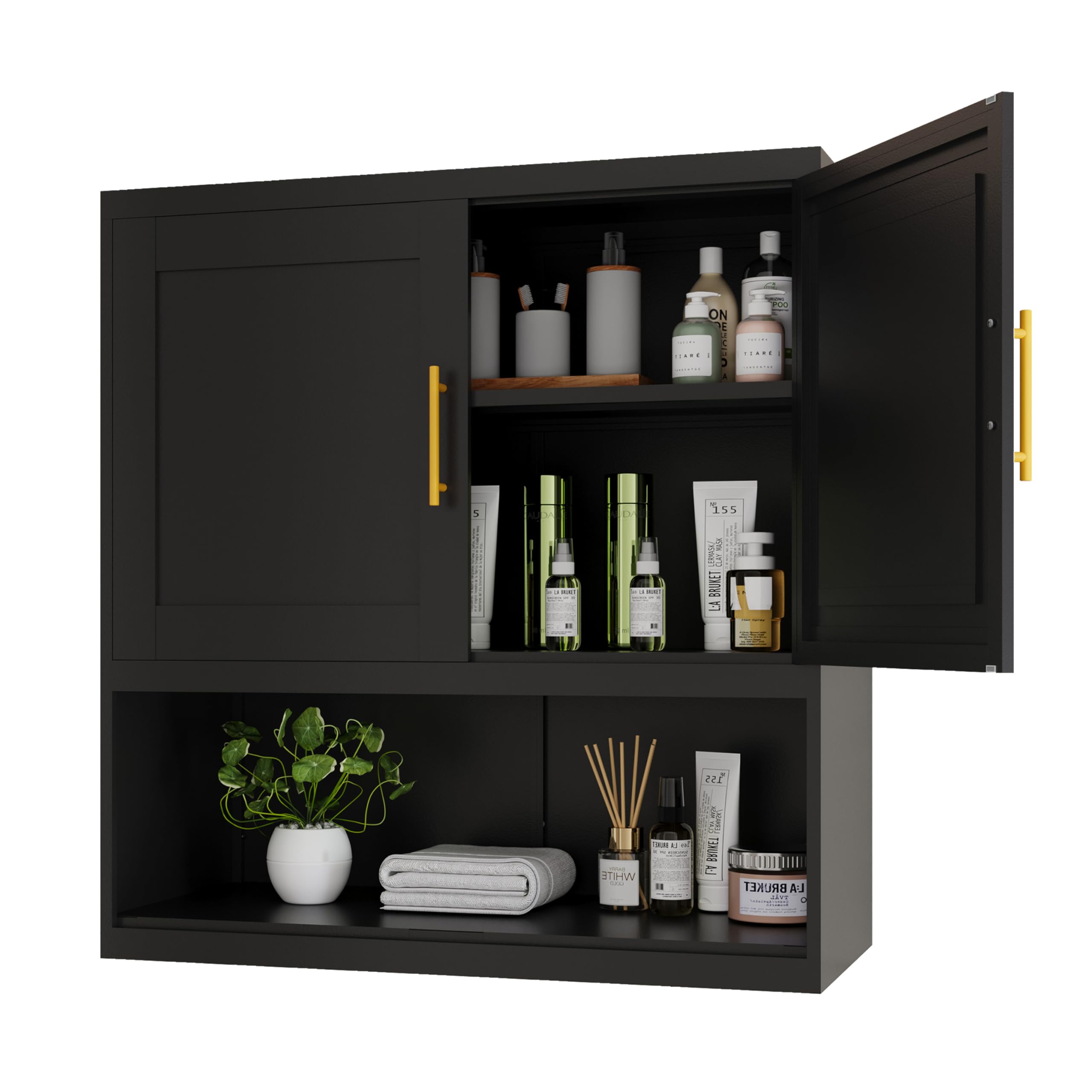 erosoei Metal Bathroom Cabinet Wall Mounted,Hanging Cabinet with 2Door and Adjustable Shelves,Over The Toilet Storage Medicine Cabinets for Bathroom,Laundry Room,Kitchen