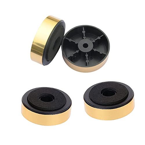 Sam&Johnny 4Pcs Speaker Spikes Stand Feets Audio Active Speakers Repair Parts Accessories DIY for Home Theater Sound System etc(Gold)