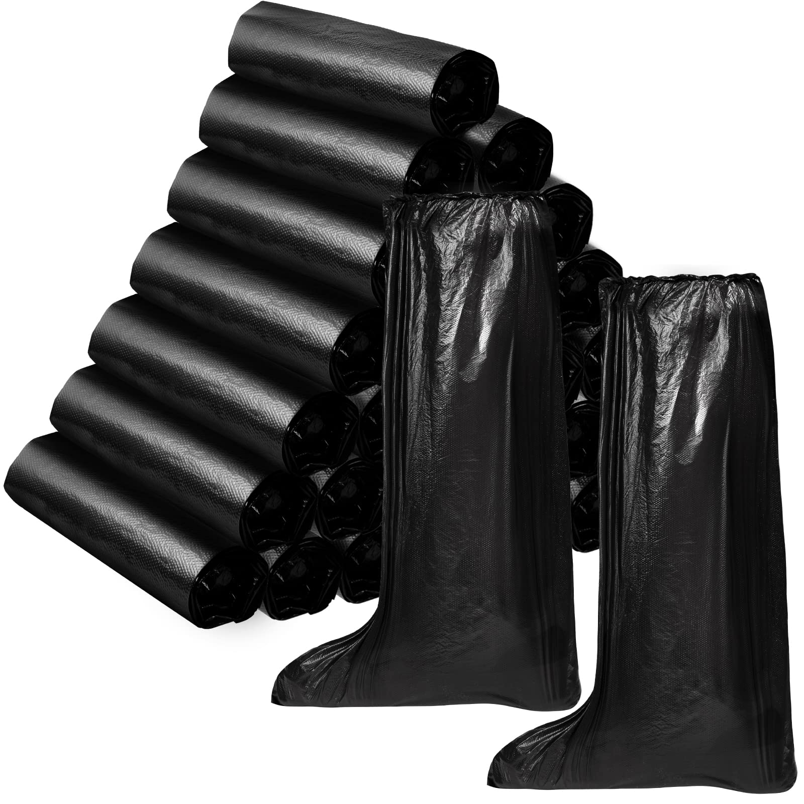 Disposable Shoe Covers Disposable Non Slip Plastic Boot Covers Long Waterproof Shoes Covers Safety Boot Shoe Covers 21.6 Inch Tall Shoe Coverings for Men Women Rainy Day Use (Black, 180 Pieces)