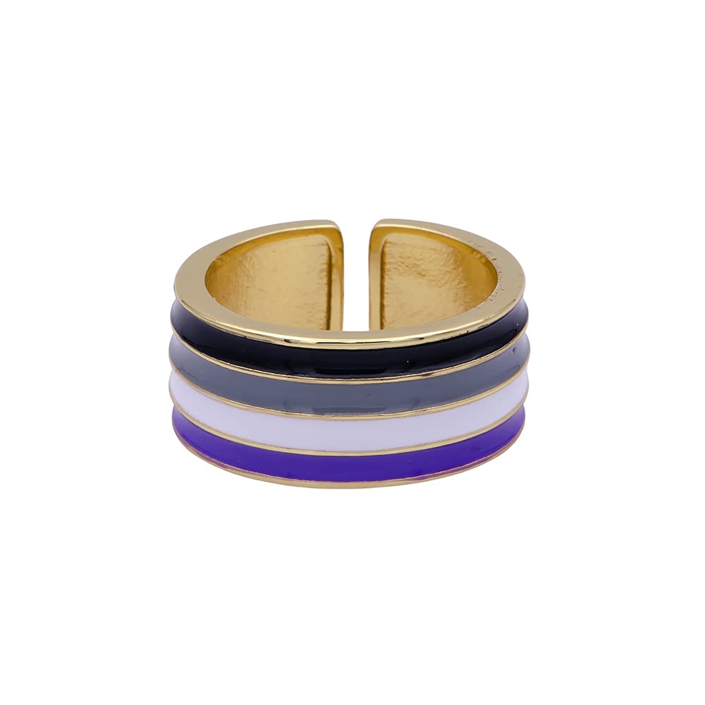 Chunky Gold Pride Ring LGBTQ Rainbow Band Statement Jewelry LGBT Open Ring (Asexual)