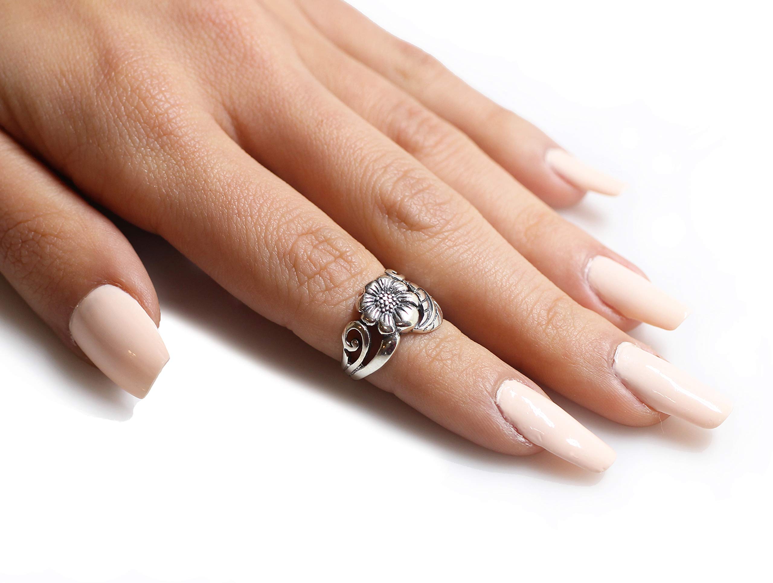 CloseoutWarehouse 925 Sterling Silver Karen's Flower Ring Size 5