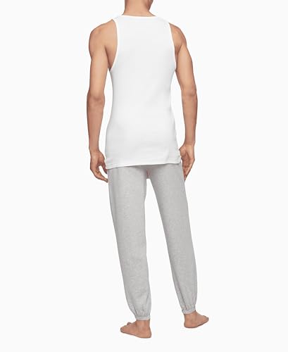 Calvin Klein mens 100% Cotton T-Shirt 3 count WHITE, TANK XL