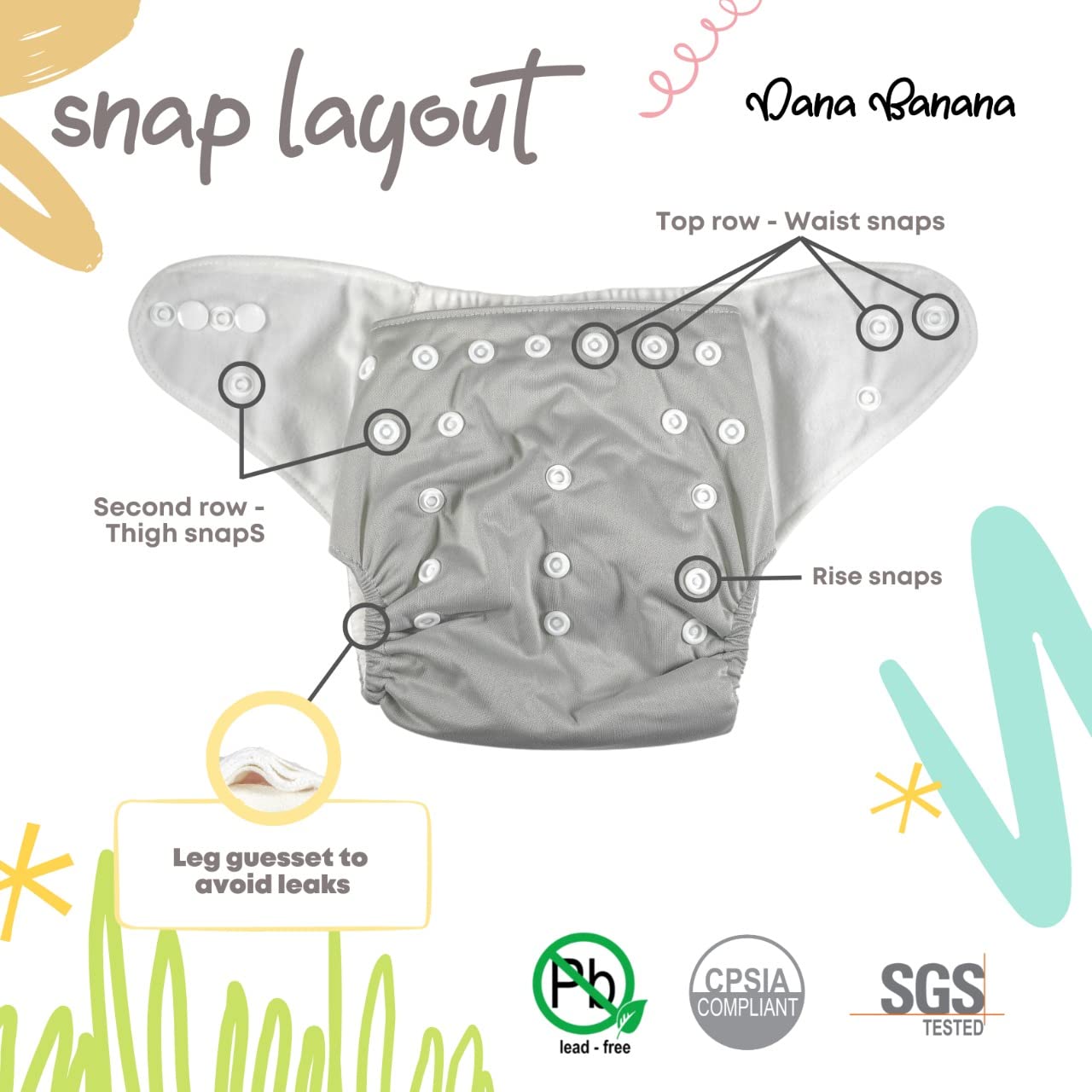 Dana Banana Baby Cloth Diaper 7 Pack + 14 Inserts