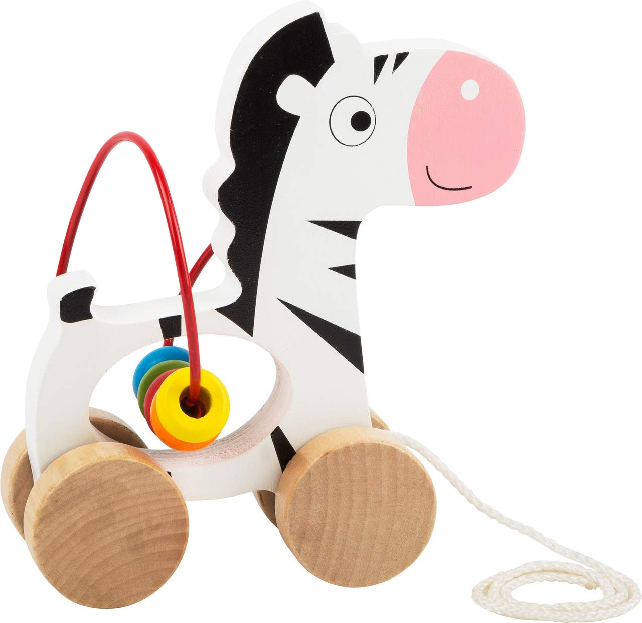 Small Foot Wooden Toys Motor Skills Toy Playset Collection with Pull-Along Zebra, Stacking Tower & Shape Sorting Games Designed for Children 12+ Months, Multi (11106)