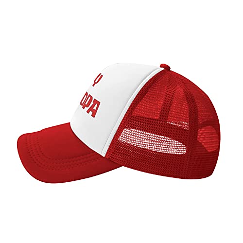 NVJUI JUFOPL Foxy Grandpa Hat, Mesh Adjustable Trucker Cap for Men Women Red