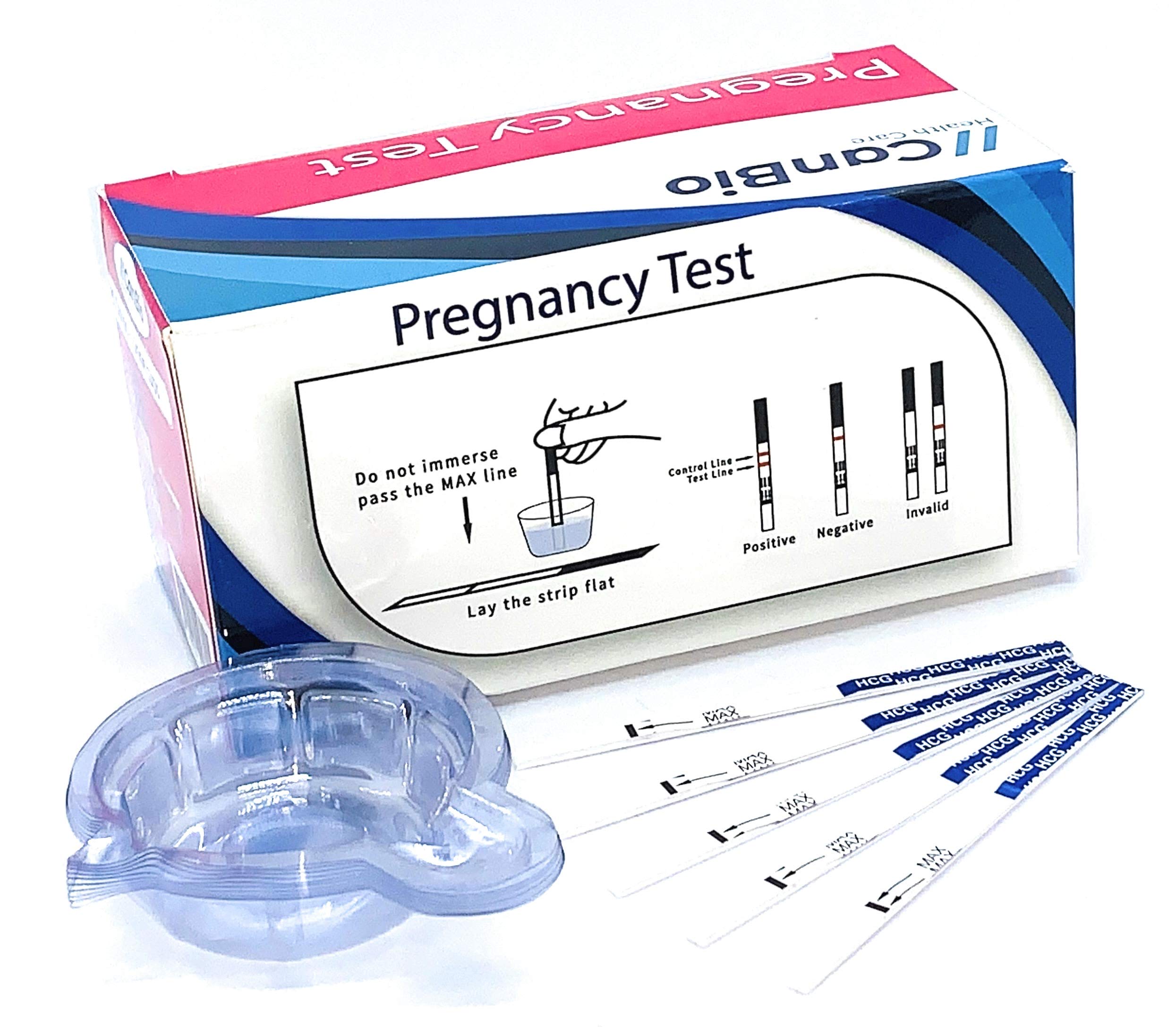 CanBio 20 Pregnancy Test Strips (HCG) with Urine Cups, Best Test Strip for Early Detection, Easy to Use, Quick and Accurate Results at Home