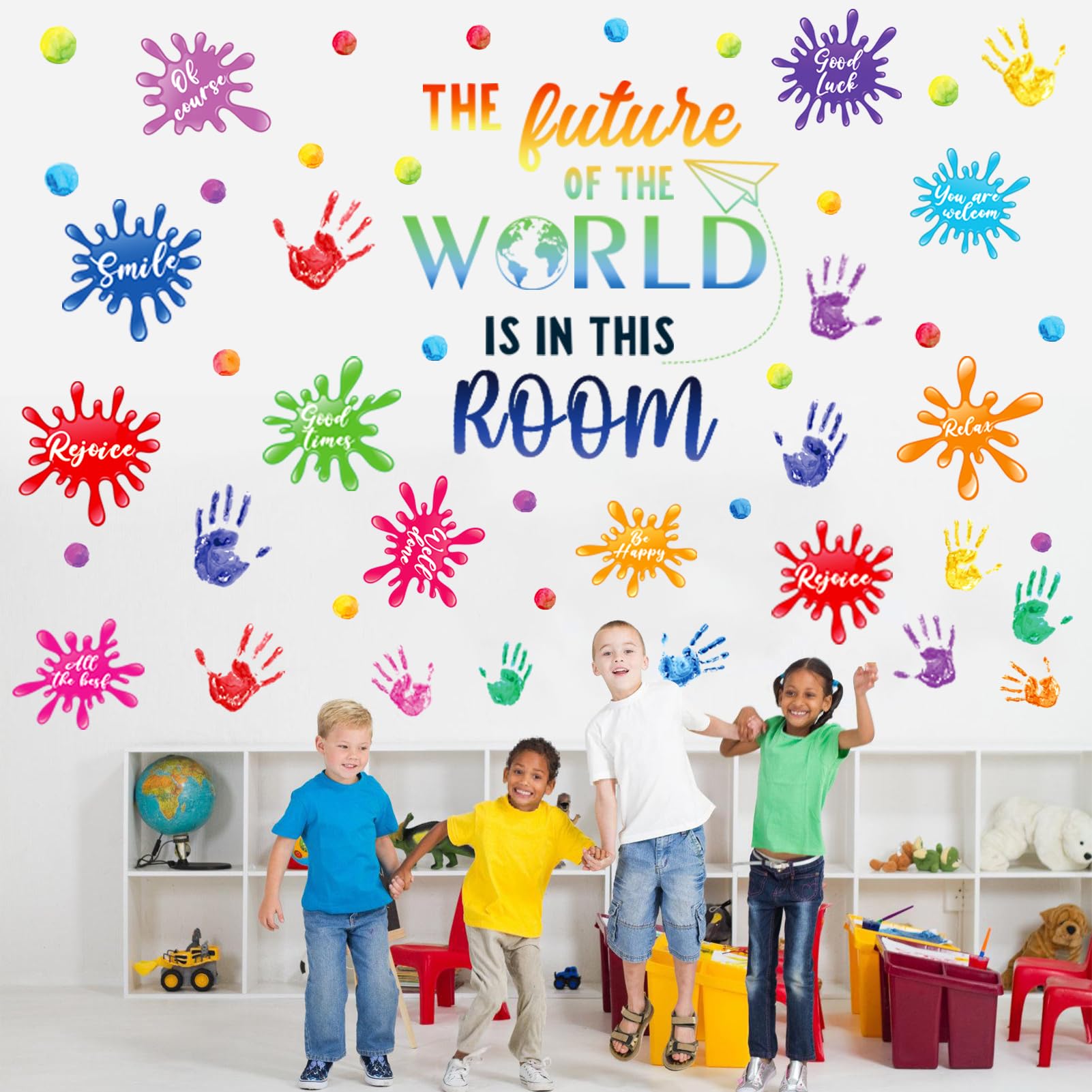Colorful Inspirational Wall Decals Classroom Decals Kids Wall Decals Motivational Wall Decals,Splatter Wall Sticke Positive Saying Sticker Playroom Wall Decor