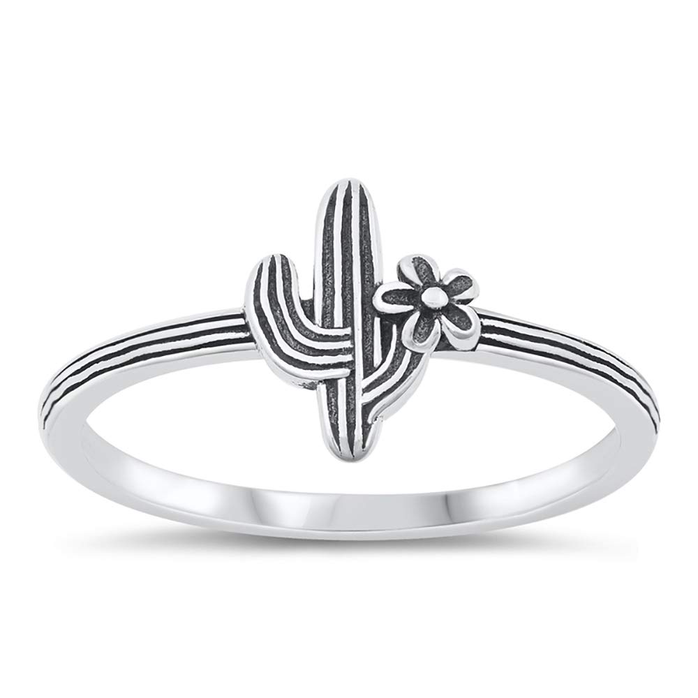 CloseoutWarehouse Sterling Silver Blooming Cactus Ring Size 7