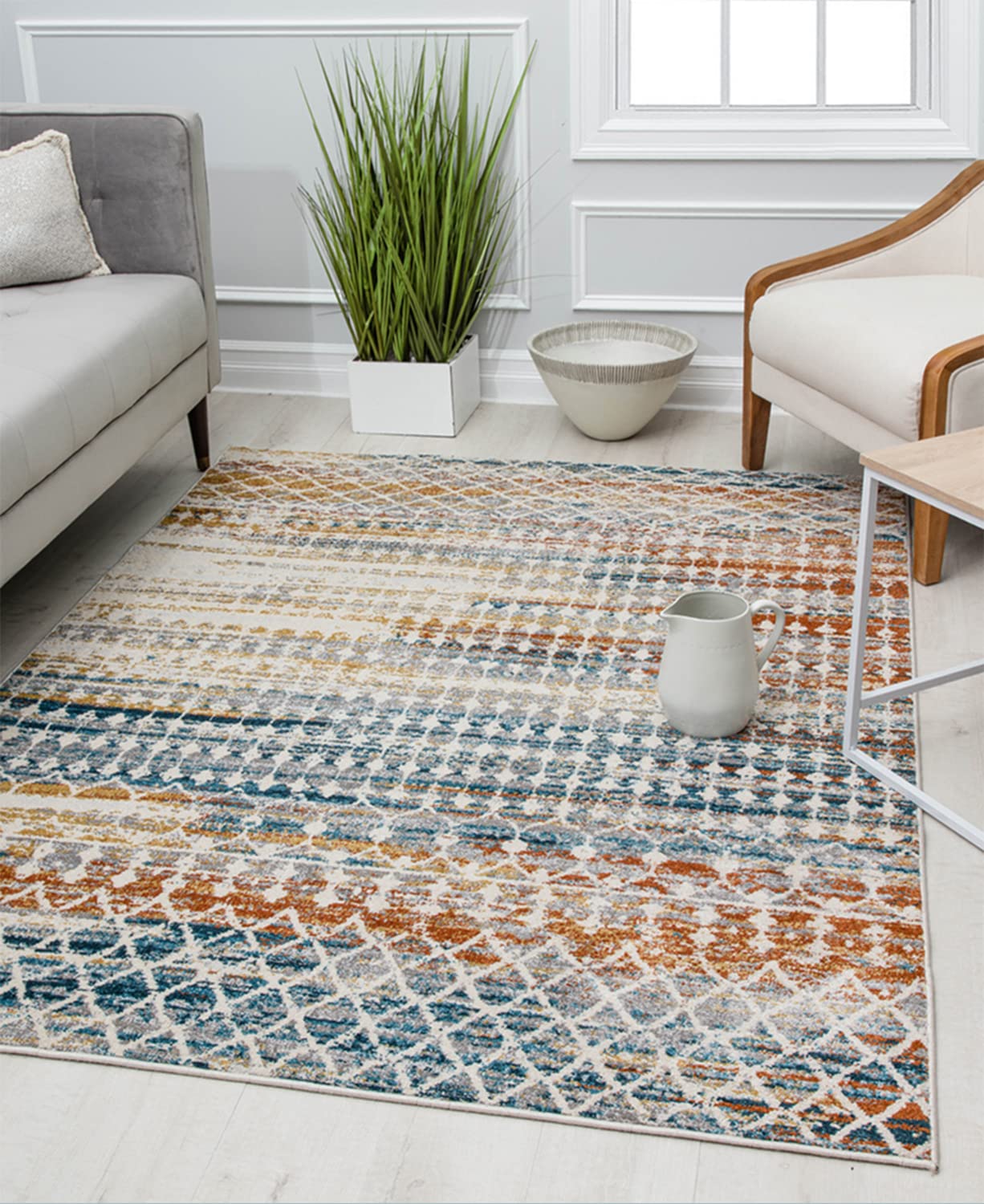 CosmoLiving Manhattan Collection Area Rug 5'1" x 7' Tribal Harvest