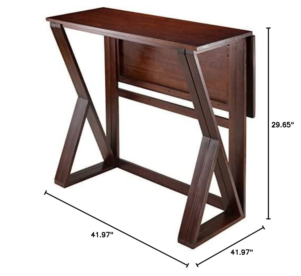 Winsome Wood Alamo, , Double Drop Leaf, Round Table Mission, Walnut, 42-Inch/ 41.97 in x 41.97 in x 29.65 in