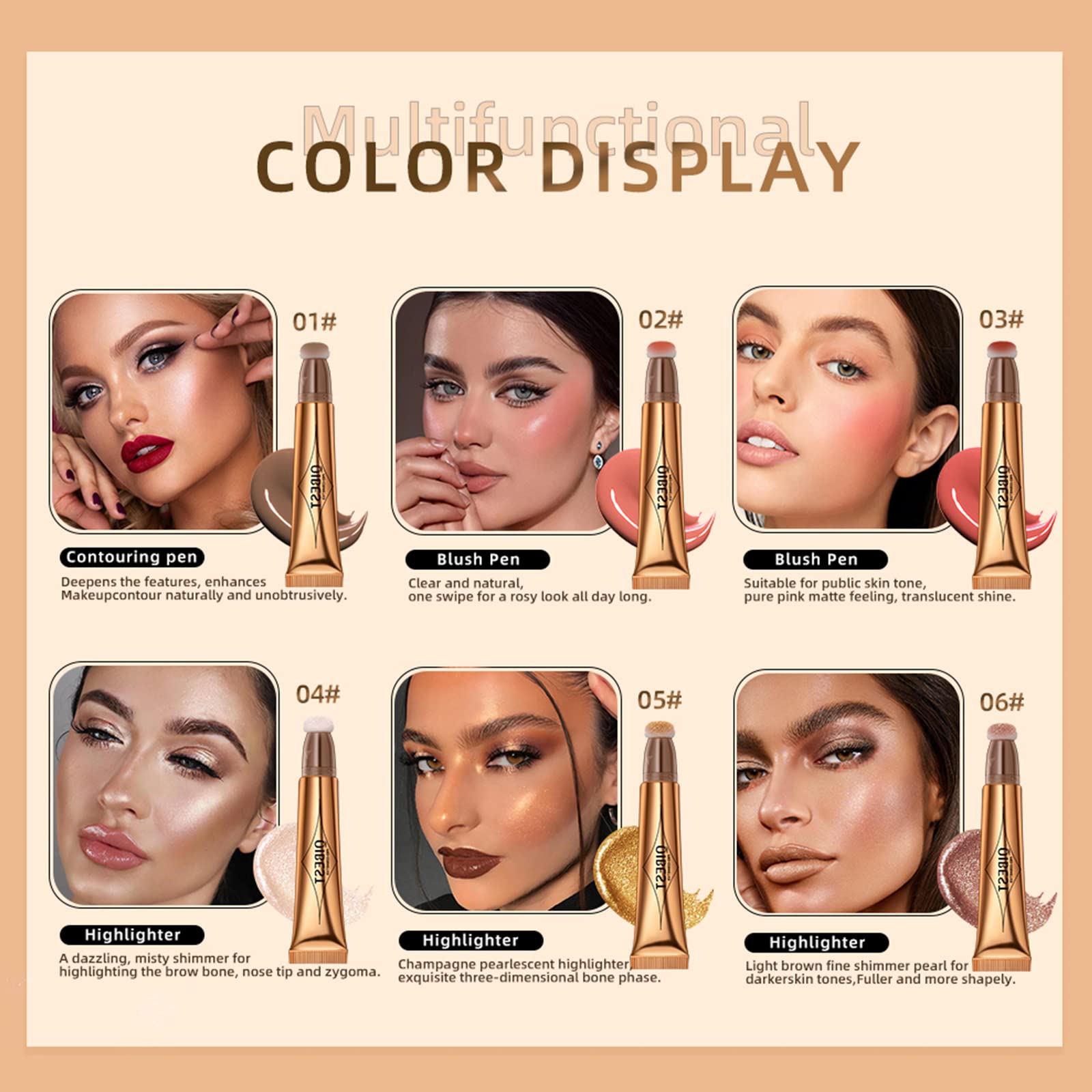 Face Concealer Full Coverage Contour Stick Long Lasting & Smooth Matte Flawless Creamy Liquid Bronzer Liquid Contour Wand