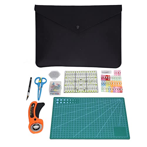Fabric Cutter Set, Stainless Steel Fine Workmanship Replaceable Blade Practical Rotary Cutter Set with Storage Bag for Card for Cloth for Cut Paper