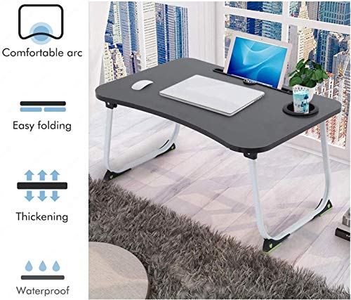 MGsten XXL Bed Table, Extra Large Portable Lap Desk with Cup Holder, Foldable Desk for Bed with Storage Drawer, Ergonomic Standing Lap Table Tray for Student Adult in Sofa(26.8”x18.2”x10.6”)