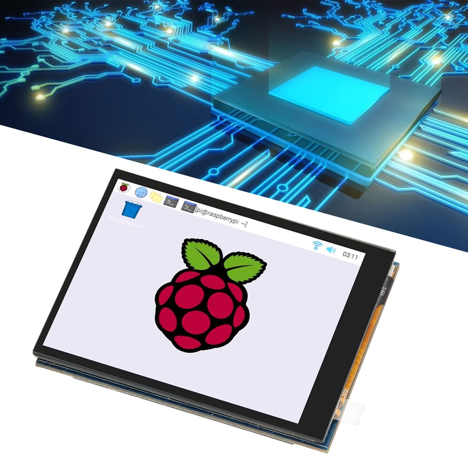 Fabul 2.8 Inch Touch Monitor IPS Capacitive Touch Screen Easy Installation 480x640 40 Pin GPIO Interface 2.8 Inch PC Desktop Touch Screen
