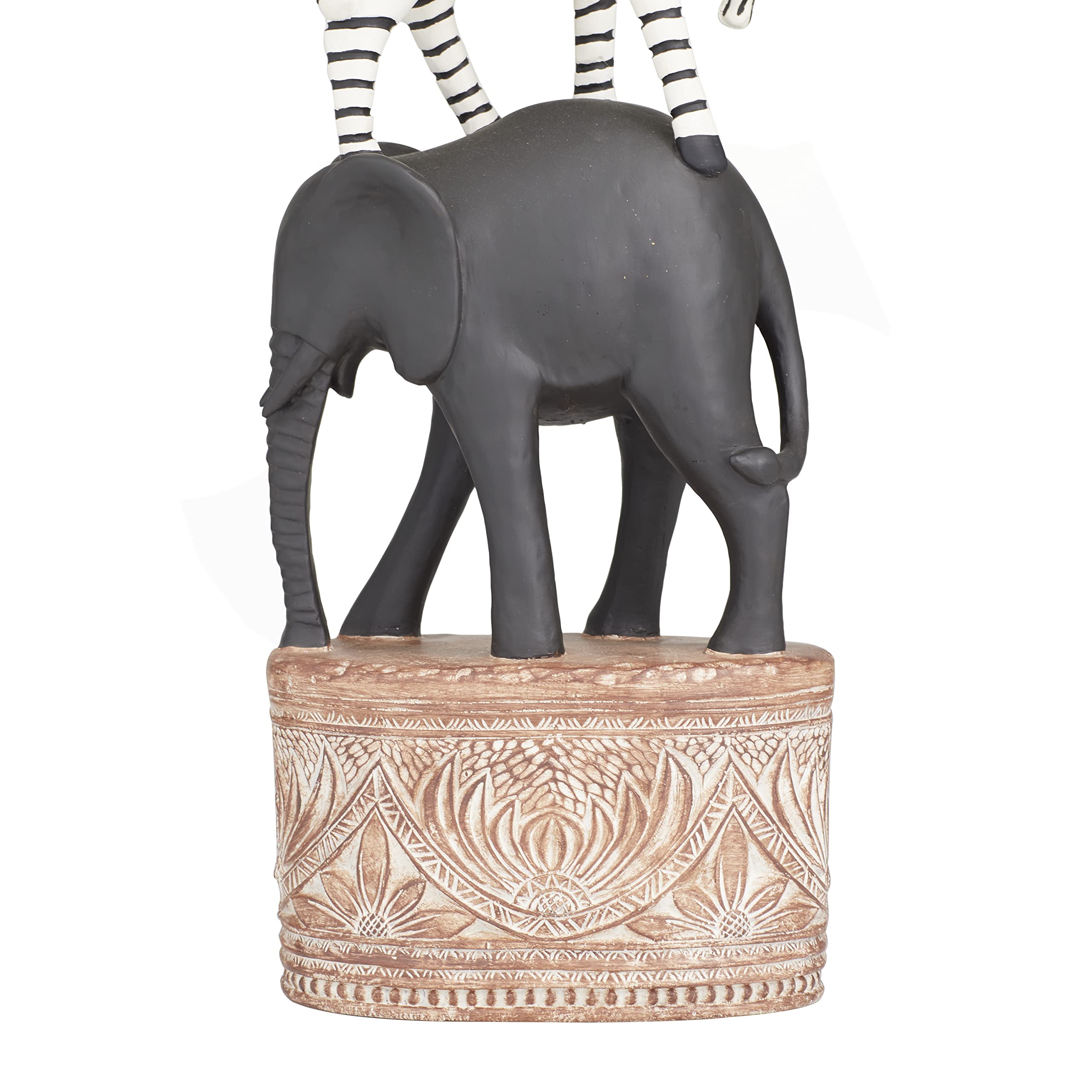Deco 79 Polystone Safari Animal Sculpture, 8" x 5" x 33", Multi Colored (080374)