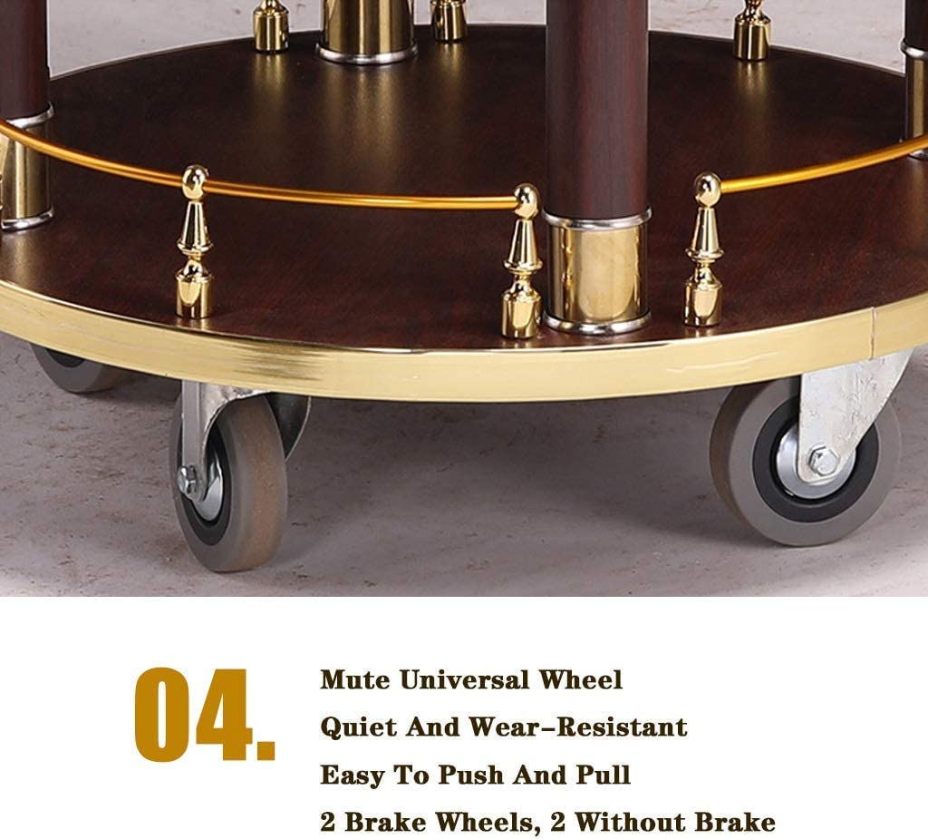 Functional Trolley Shopping Cart with Storage Box 2 Shelves Kitchen Trolley Stainless Steel with Wheel Beauty Salon Cart Detachable Serving Clearing Drinks Trolley for Kitchen, Home, Office