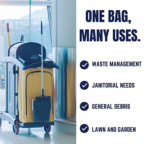Plasticplace 55-60 Gallon Trash Bags, 1.2 Mil‚ Black Heavy Duty Garbage Can Liners‚ 38” x 58” (50 Count)