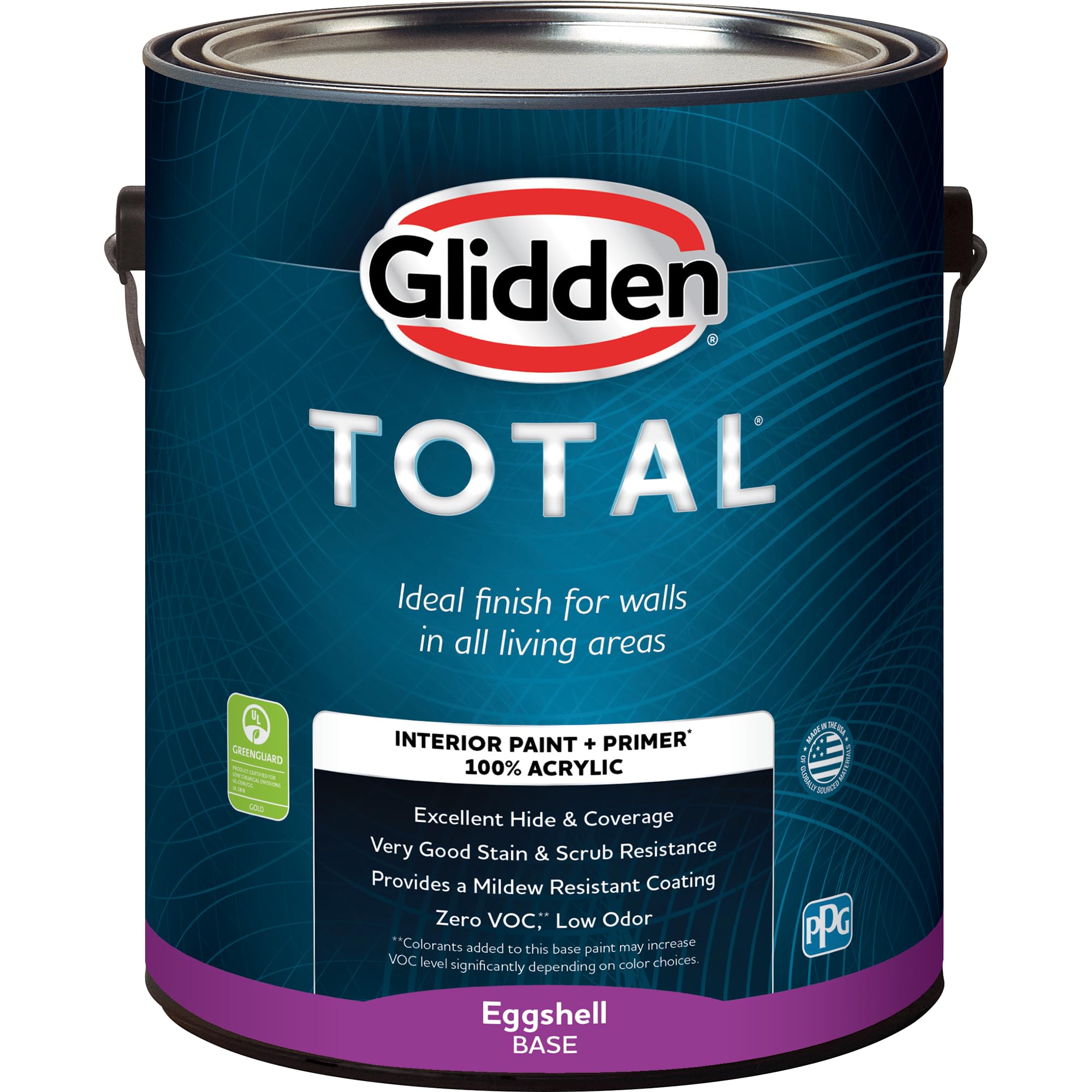 Glidden Total 1 gal. Commercial White/White Semi-Gloss Interior Paint with Primer