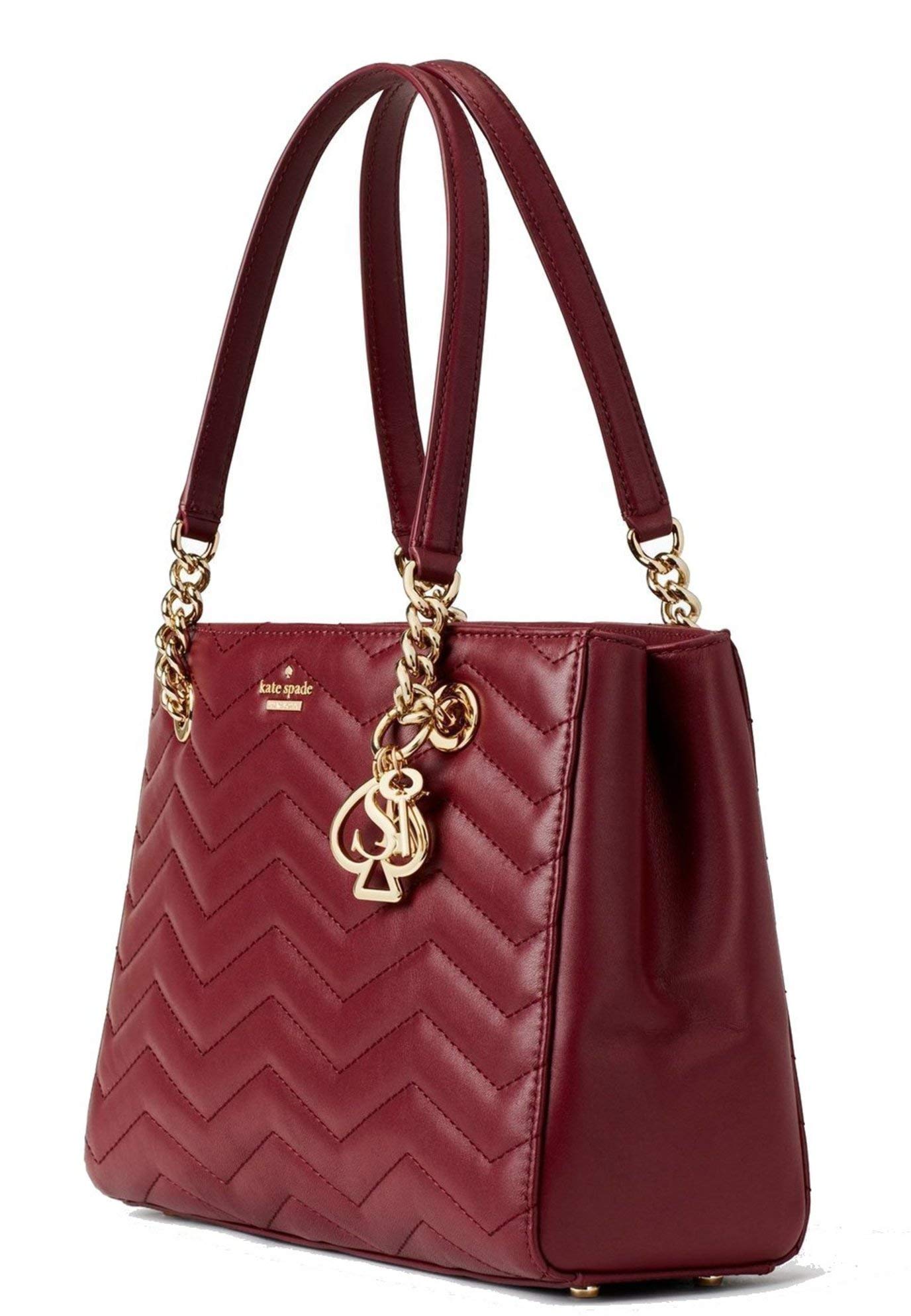 Kate Spade New York Reese Park Small Courtnee Smooth Leather Bag, Cherrywood…