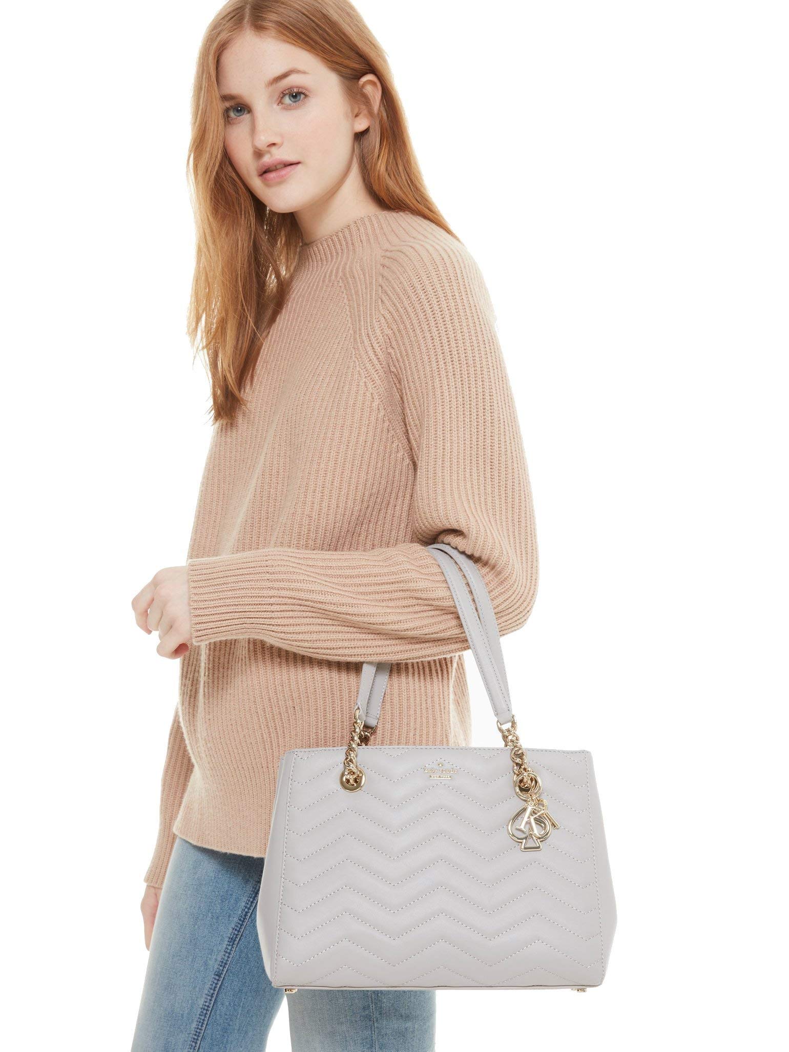 Kate Spade New York Reese Park Small Courtnee Leather Bag, Ash Grey
