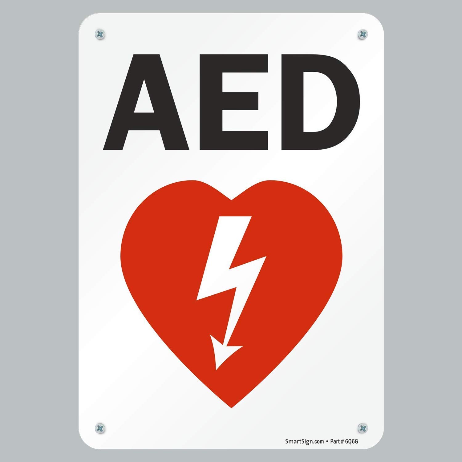 SmartSign "AED" Sign | 7" x 10" Plastic,S-0075-PL-10