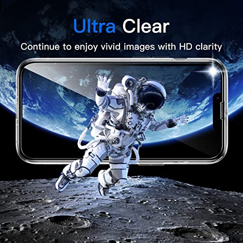 JETech 2 in 1 Case for iPhone 13 Pro Max 6.7-Inch, with 2-Pack Screen Protector, Non-Yellowing Shockproof Bumper Phone Cover, Full Coverage Tempered Glass Film (Clear)