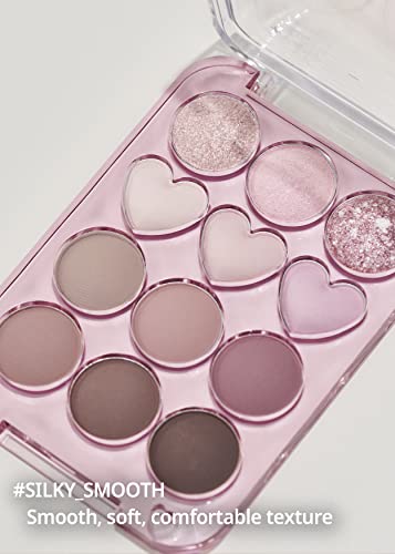 COLORGRAM Pin Point Eyeshadow Palette 02 Pink+Mauve= | Eyeshadow Palette for Daily makeup, Ultra-Blendable, Matte, Glitter, Shimmer Shades