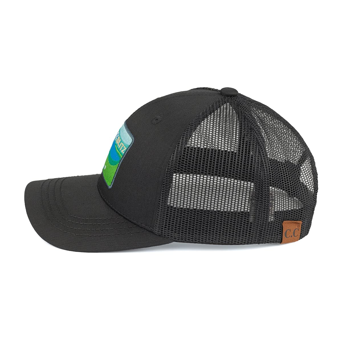 CC Everyday Distressed Trucker Mesh Summer Vented Baseball Sun Cap Hat (American Flag Camo Gray)