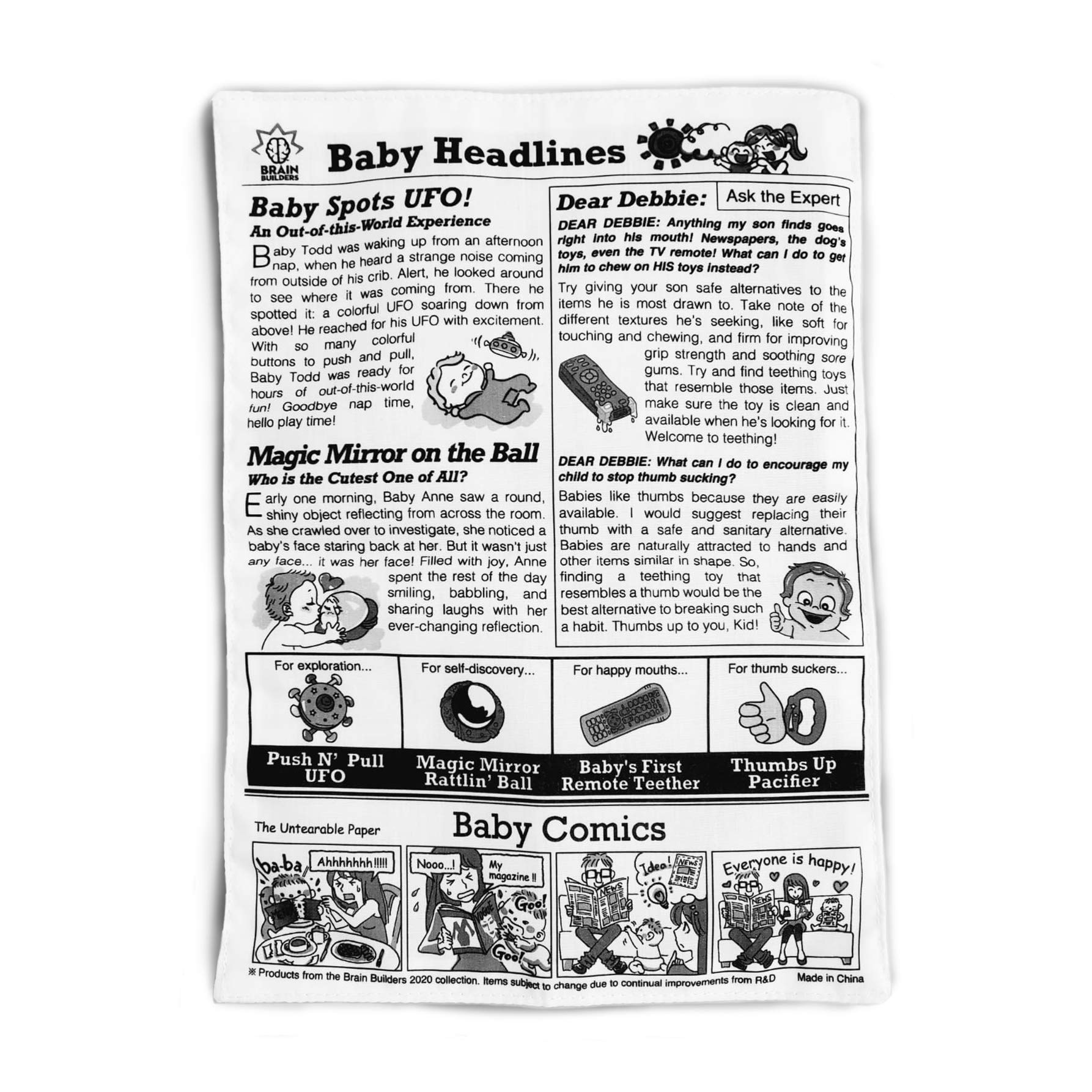 People Brain Builders: Baby Newspaper - Crinkly Baby Toy