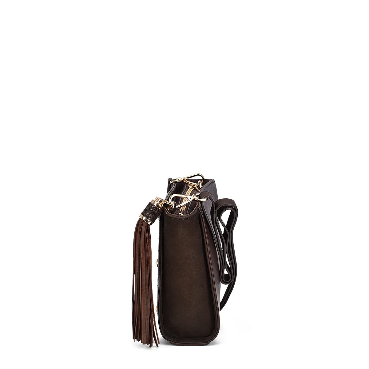 Cuadra Women's Crossbody Bag in Genuine Stingray Leather Brown, BOD30MA