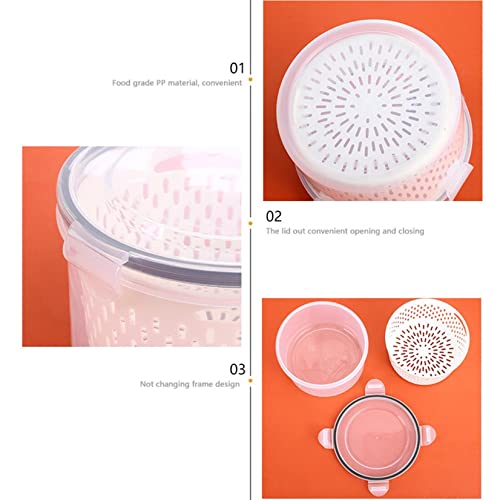 Fresh Fruit Vegetable Container, 3-in-1 Versatile BPA-free Plastic Grocery Storage With Vents Partitioned Storage Container For Fresh Berry Lettuce Storage (Small)