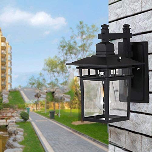 PQQ Wall Lamps Outdoor Wall Light Sconces Vintage Waterproof IP54 Cast Aluminum and Glass Wall Lantern E27 Rustic Garden Home Entrance Yard Wall Lighting