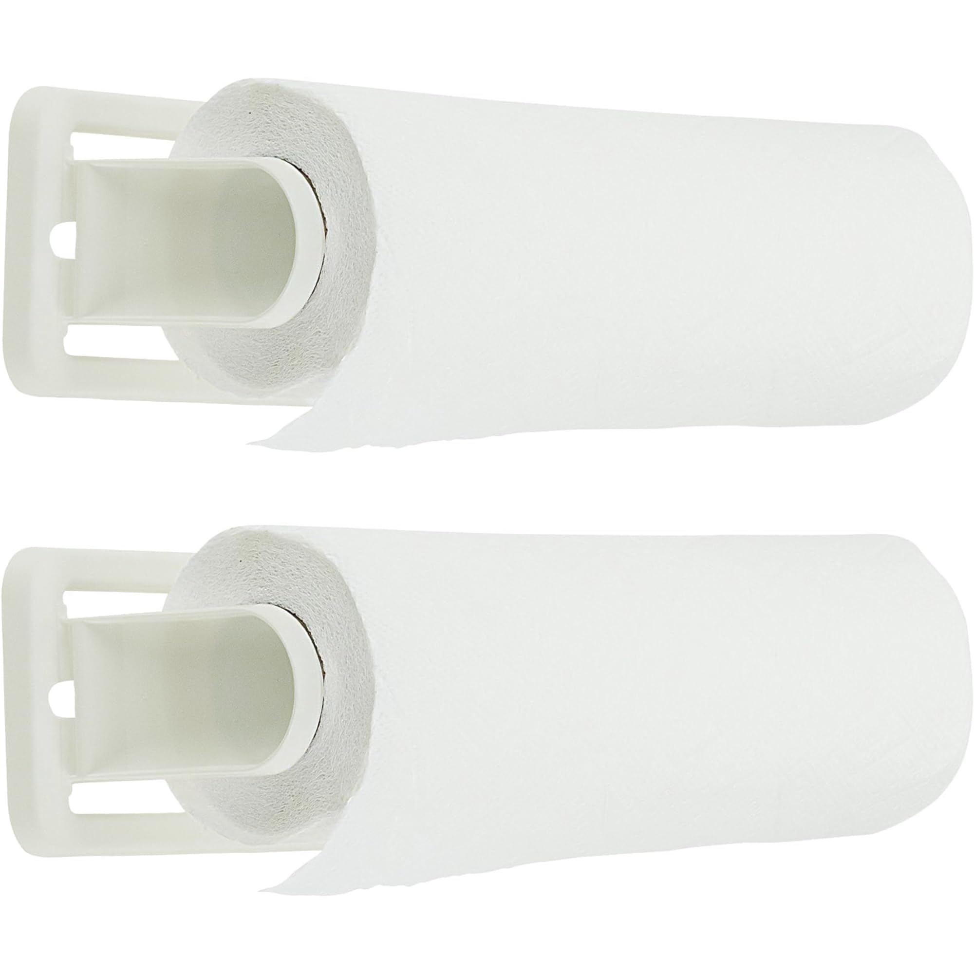 DecorRack Wall Mount Paper Towel Holder, Flexible Shatterproof -BPA Free- Plastic, Vertical or Horizontal Mount, Under Cabinet Folding Dispenser, Includes 2 Screws, Off White (2 Pack)