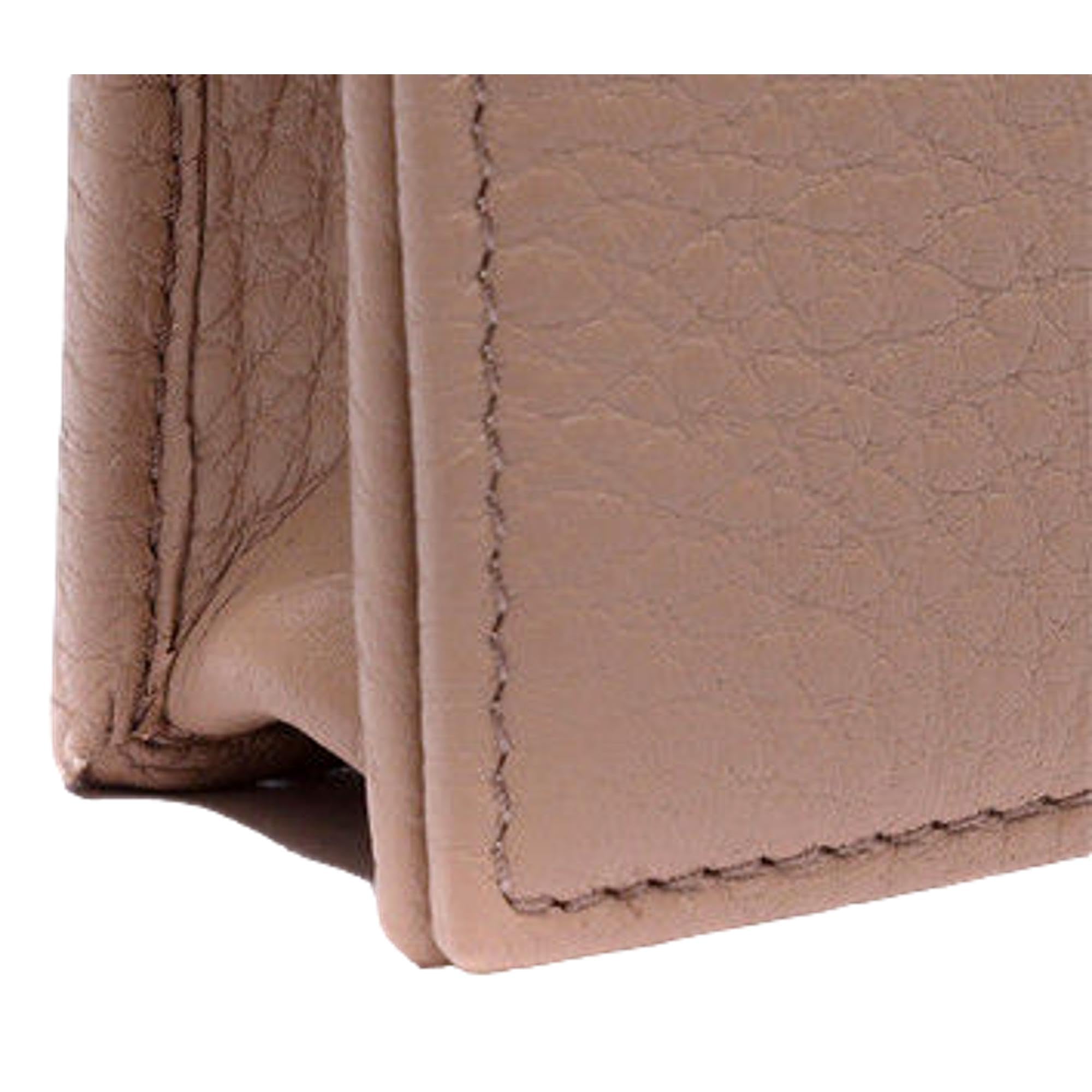 Prada Beige Vitello Grain Leather Credit Card Holder Small Wallet 1MC122