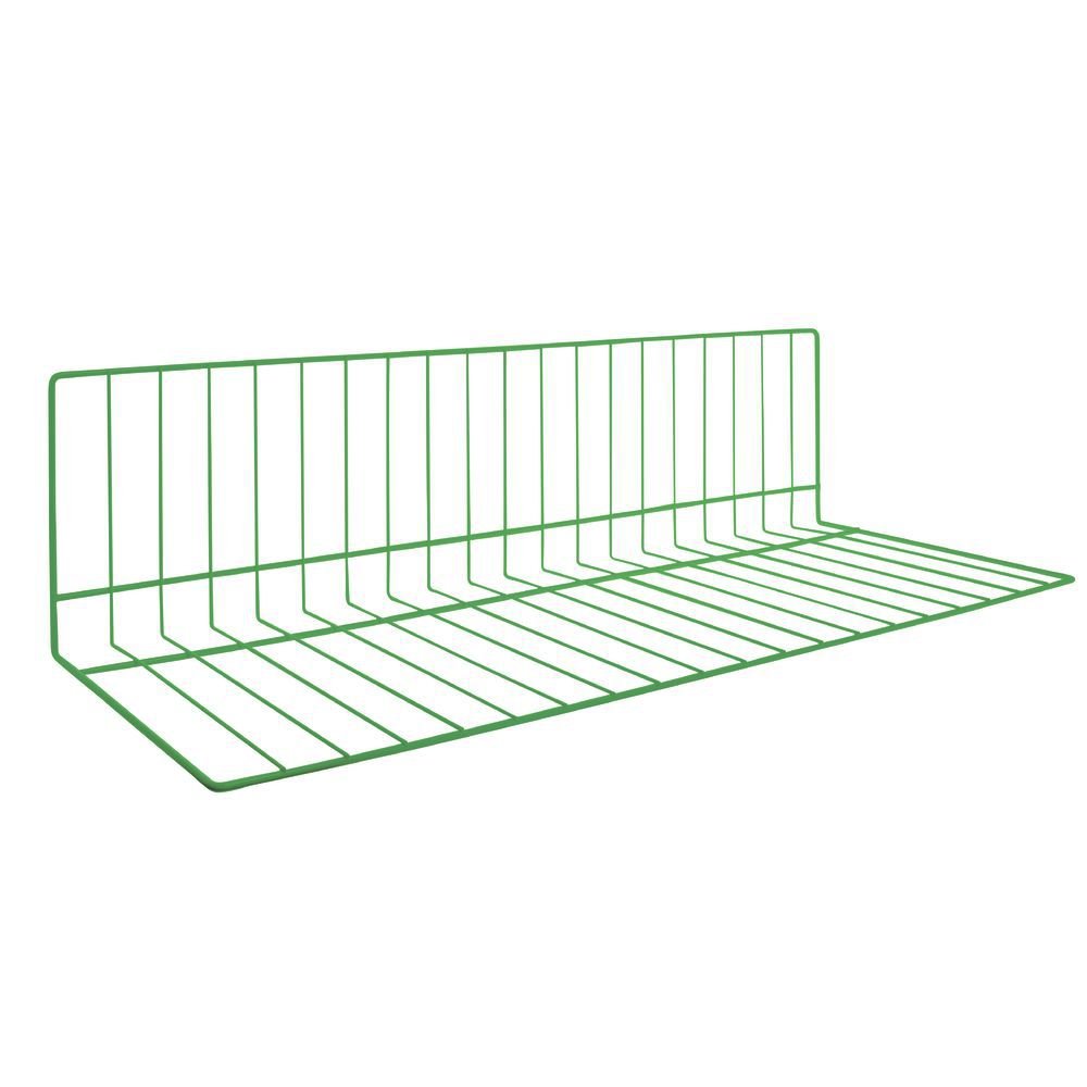 HUBERT L Shape Shelf Divider Green Epoxy Coat Wire - 30"L x 8" and 12" Sides